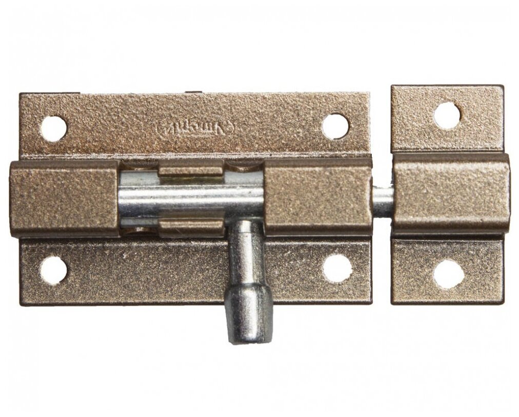 Накладная задвижка ШП-50 КМЦ для окон и мебели 50 мм цвет коричневый металлик/цинк 37753-50