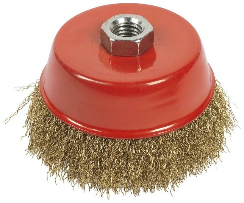Кордщетка по металлу пушистая в виде чашки 100мм/М14