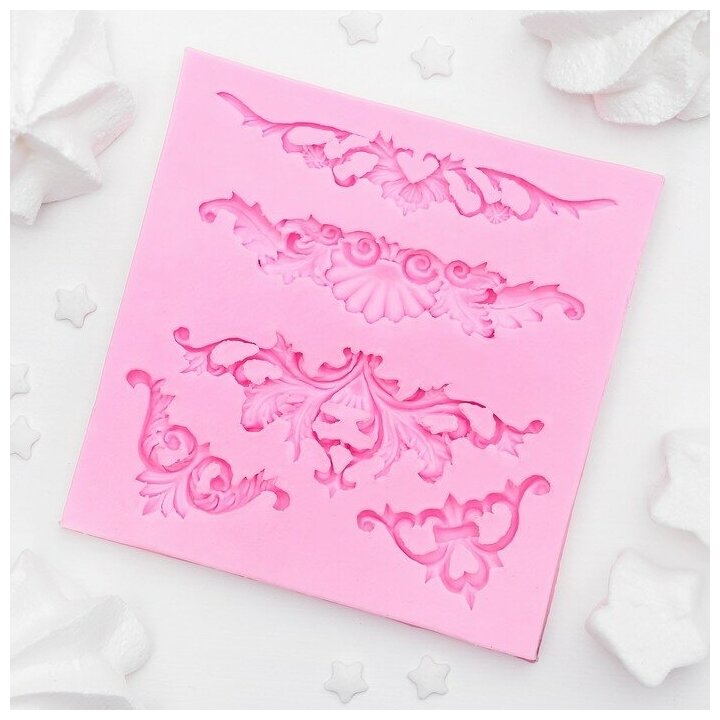 Молд ТероПром 3624607 «Вензеля, лепнина», 10,5×10,5×0,7 см, товар без выбора конкретного цвета, 3624607