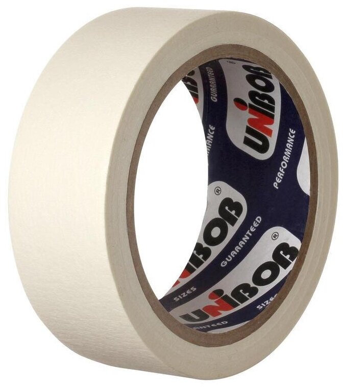 Клейкая лента малярная 30мм х 25м UNIBOB белая 1290895