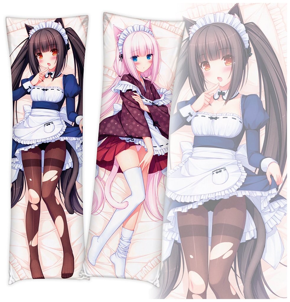 Дакимакура Ванилла и Чокола из Кошачий рай Некопара арт. D0718, 150x50