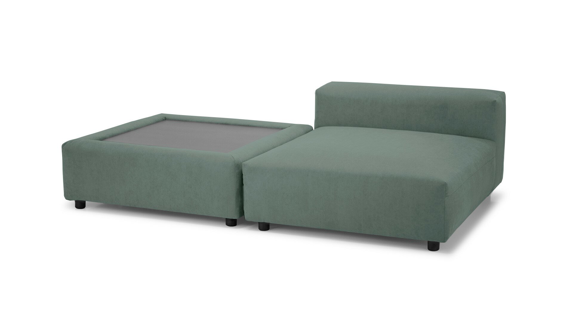 Диван Фиджи со столиком Vivaldi 10 NOW 210x137x62 см, зеленый Велюр, нераскладной Фиеста