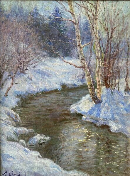 ART-Salon at Oktyabrskaya картина авторская "Весник весны",49х30,5см, холст/масло