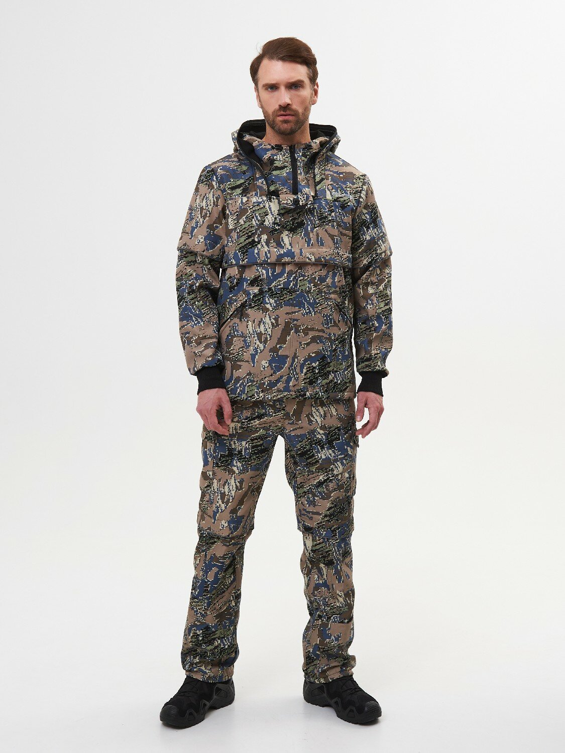 Костюм тактический мужской противоэнцефалитный демисезонный Huntsman Антигнус Люкс для рыбалки и охоты, микрорипстоп/бондинг, цвет лабиринт (р.52-54/182-188)