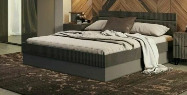 Двуспальная кровать с подъемным механизмом 160х200см (Графит Софт/Графит)