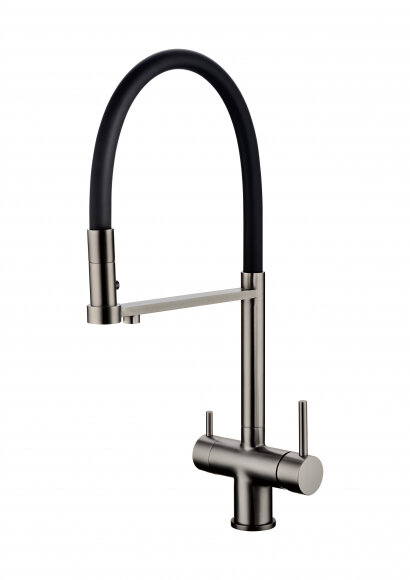 Смеситель для кухни Grocenberg GB4095 с гибким изливом Никель
