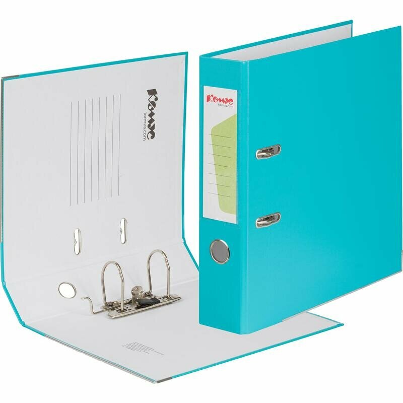 Папка-регистратор Комус Экономи 75 мм бирюзовая, 956259