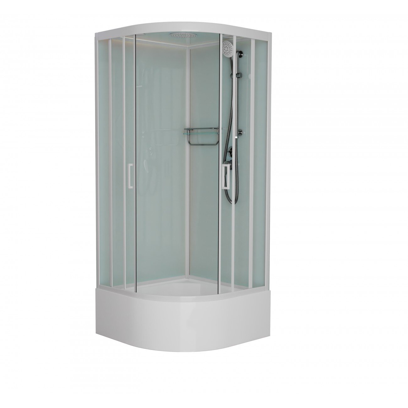 Душевая кабина Frank F400/2 М White 100х100х220 профиль белый, стекло матовое 20034