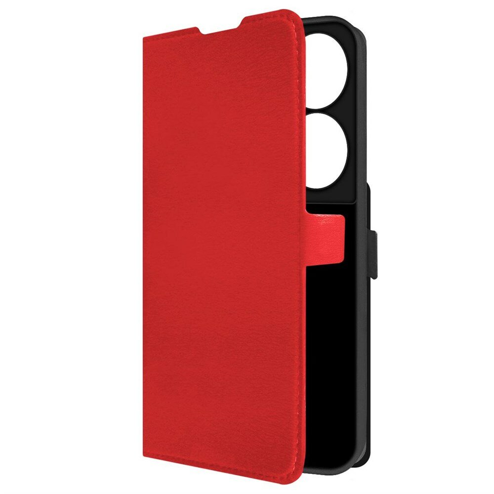 Чехол-книжка Krutoff Eco Book для Honor X7b красный, soft touch, искусственная кожа/полиуретан