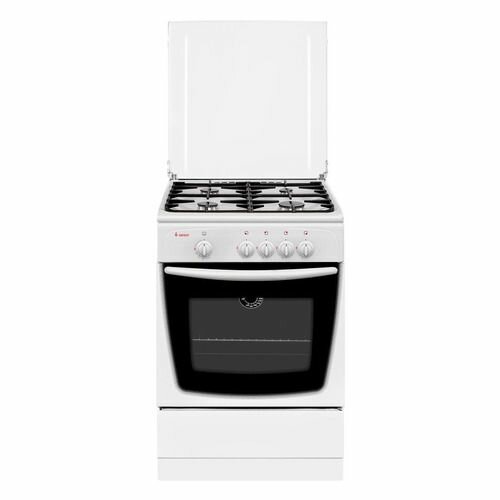 Газовая плита GEFEST CG 60MC7 K73, газовая духовка, металлическая крышка, чугун, белый
