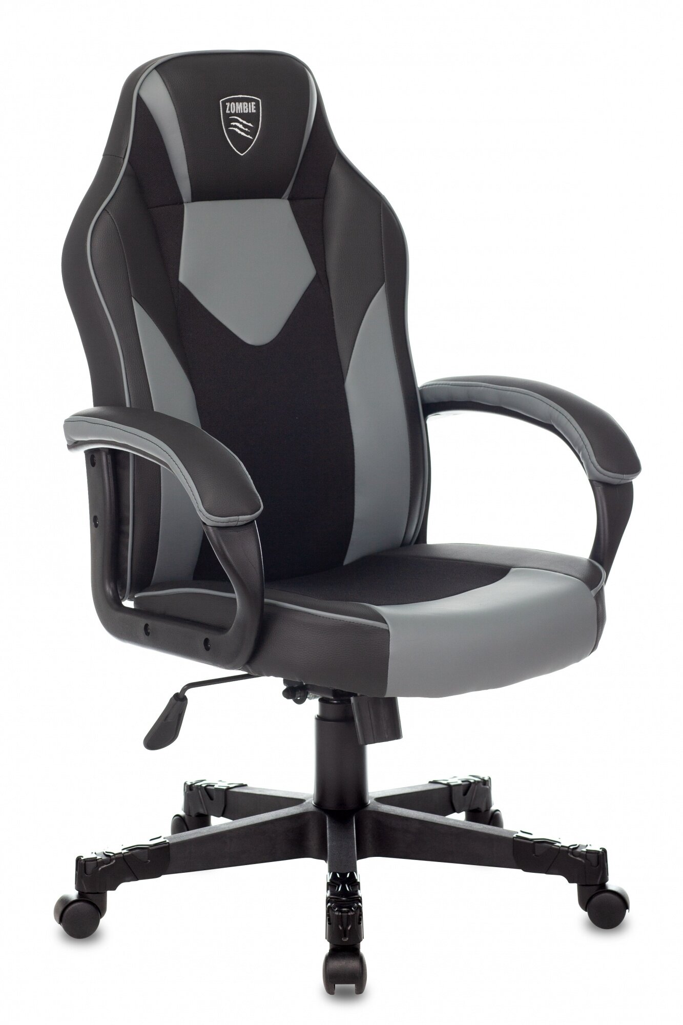 Кресло игровое Zombie GAME 17 черный/серый текстиль/эко. кожа крестовина пластик