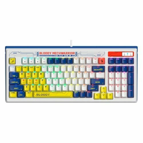 Клавиатура A4TECH Bloody B950, USB, синий + белый