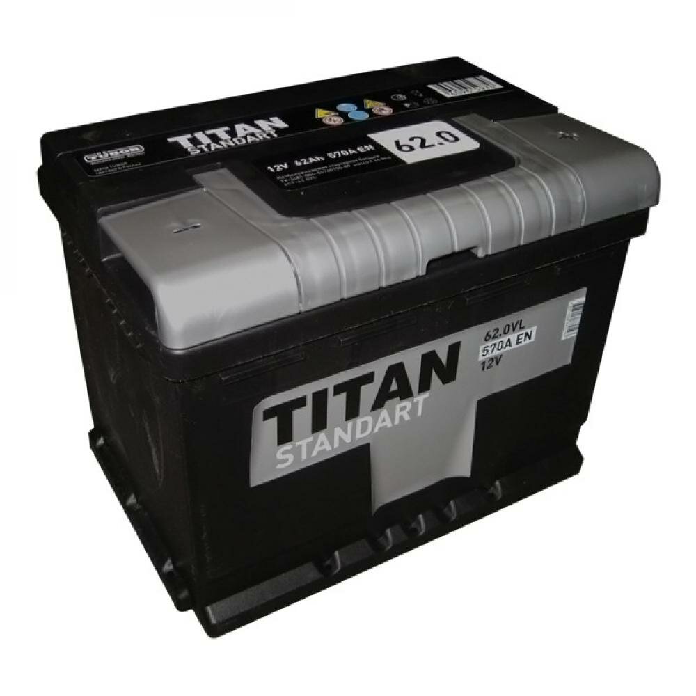 Аккумулятор 6СТ-62.0 TITAN Standart о. п. пуск. ток 570 А (242*175*190) клеммы евро