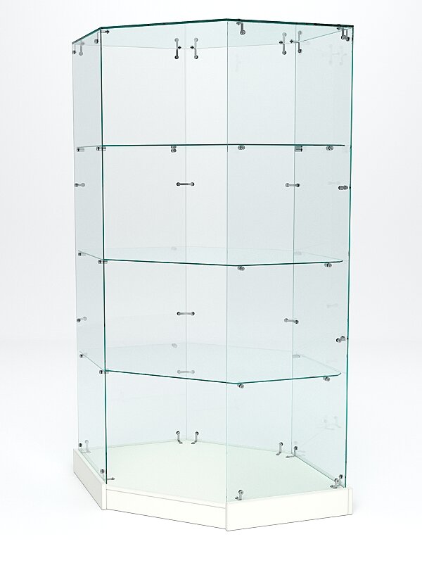 Витрина стеклянная "истра ХИТ продаж" №14 (без дверки, задняя стенка - стекло), Белый