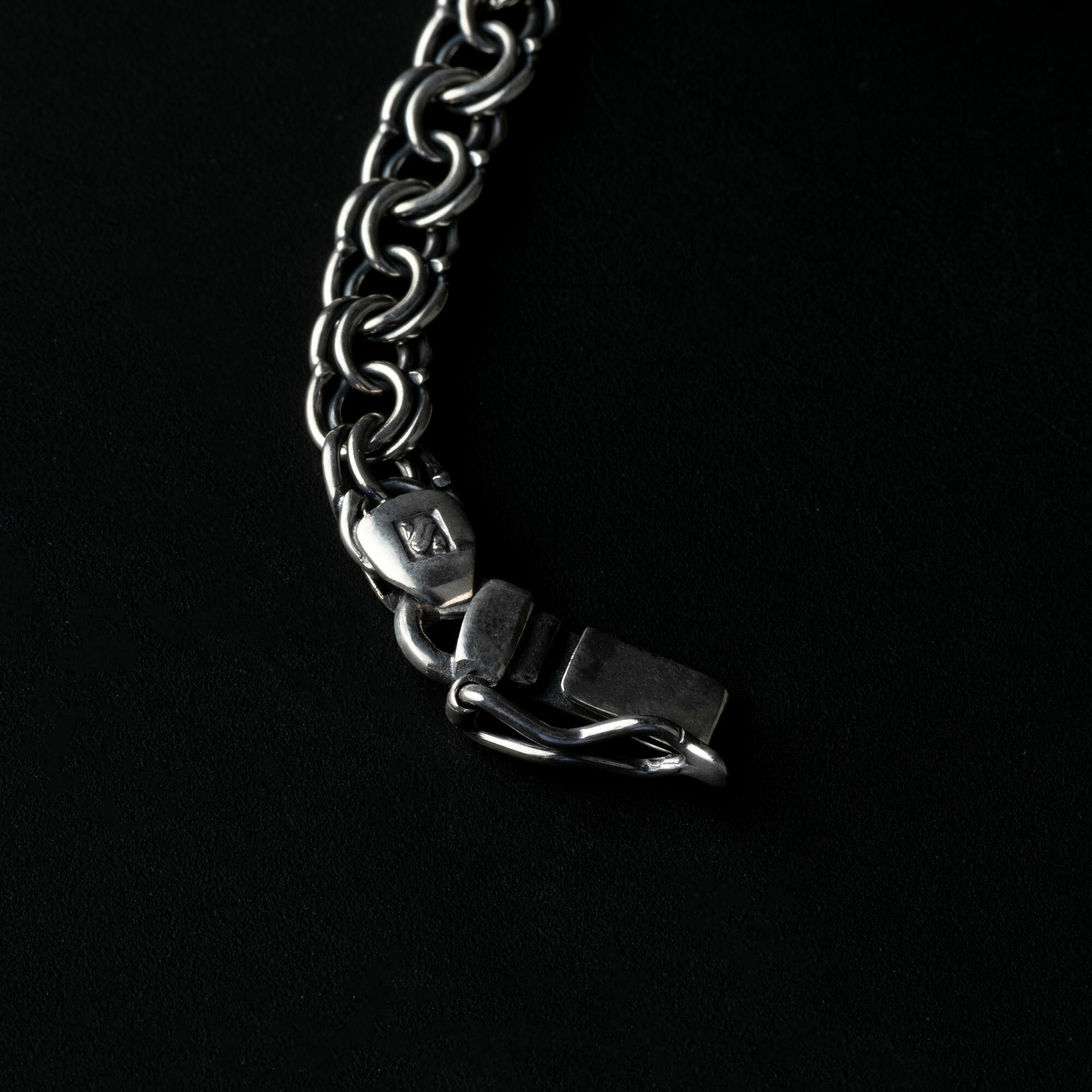 Браслет, серебро, 925 проба, чернение