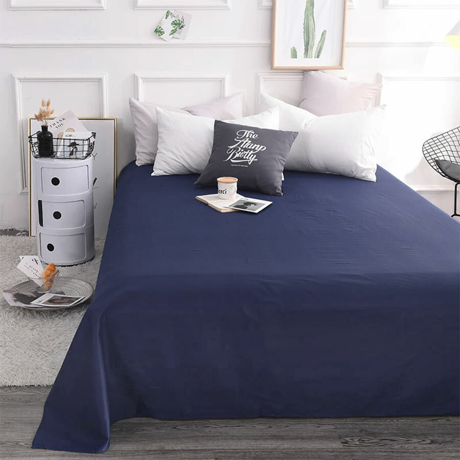 Простыня из сатина-люкс RMS-053 темно-синий Elin (темно-синий), Простыня 230x250