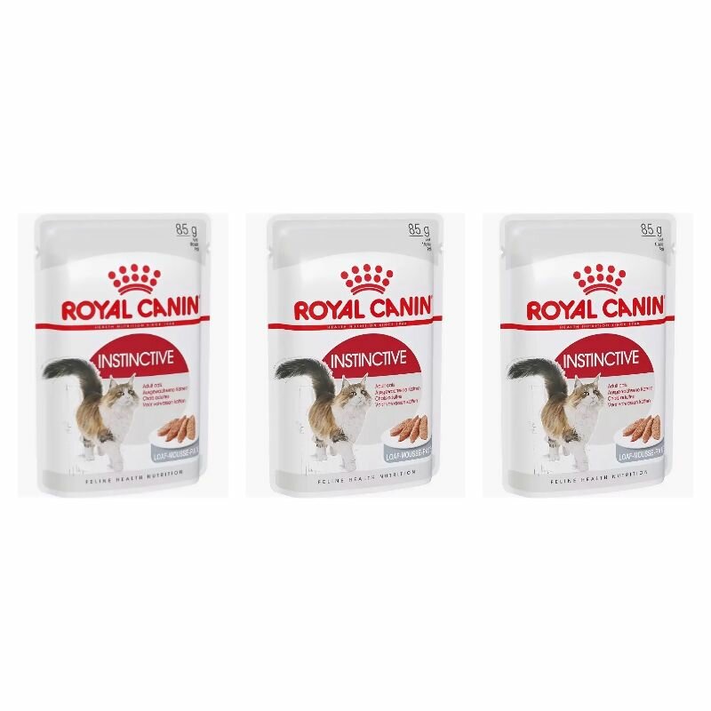 ROYAL CANIN INSTINCTIVE пауч влажный корм кусочки в соусе для кошек старше 1-го года ,85 г, 3шт