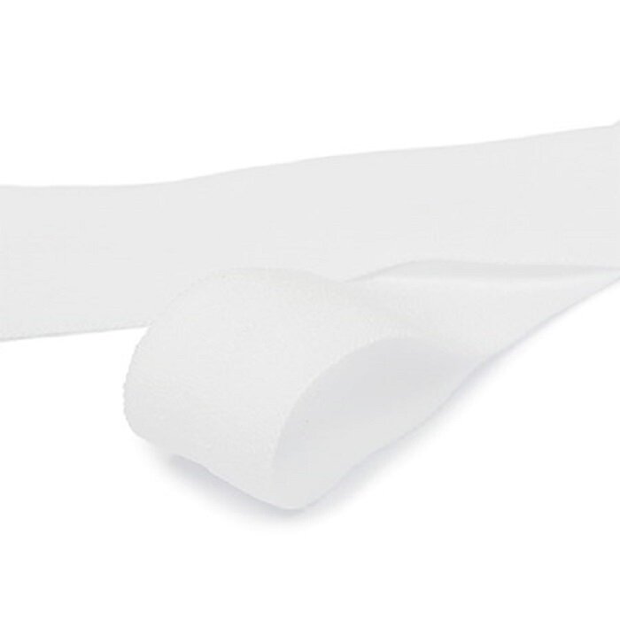 Резинка окантовочная трикотажная (бейка эластичная) матовая шир.15мм цв. белый упак. 50 м.