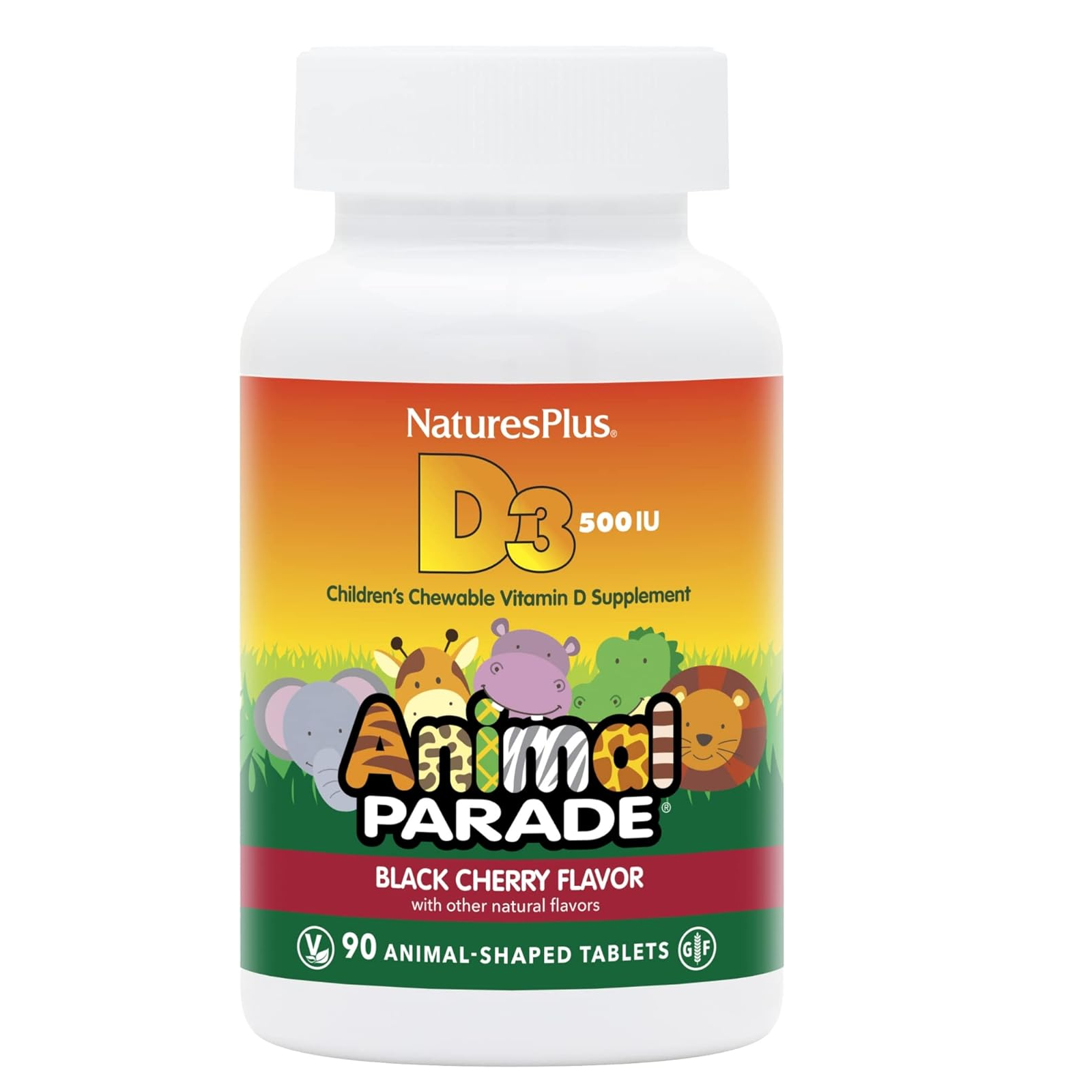 Витамин д3, 500 МЕ, Nature's Plus Animal Parade Vitamin D3, 90 шт.