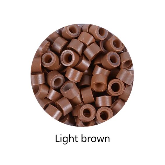 Кольца для наращивания волос WASIG, 100 шт, силиконовые, 5 мм Light brown