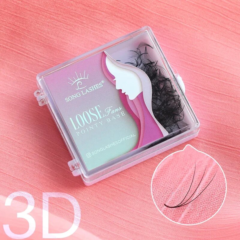 SONG LASHES 3D ресницы-веерки, D изгиб, 10 мм, 3D-0.07-480-6