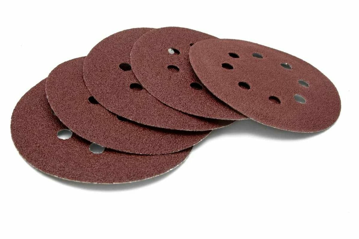Vira 558004 Круги абразивные на ворсовой основе под липучку 125 мм P40 8 отв 5 шт