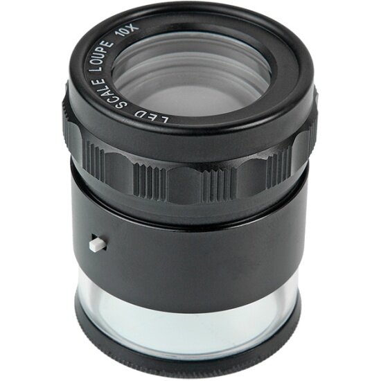 Лупа Veber 7175 измерительная с подсветкой (10х, 28мм)