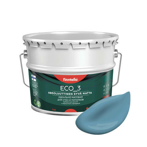 Краска интерьерная глубокоматовая ECO_3 wash and clean FINNTELLA моющаяся, цвет MERI AALTO, 9л