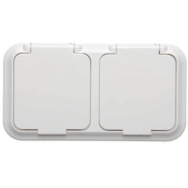 Розетка Пралеска Аква РА16-303 "евр" влагозащ. двойная с крышками IP54 о/п белая Светоприбор (7 шт. в наборе)