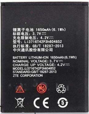 ZTE Li3716T42P3h604852 / Q507T Аккумуляторная батарея