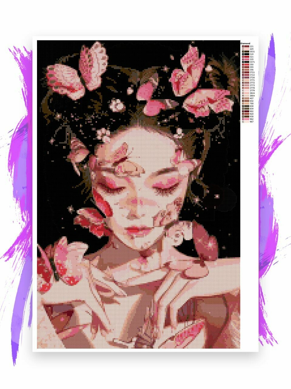 Алмазная мозаика без подрамника - С бабочками