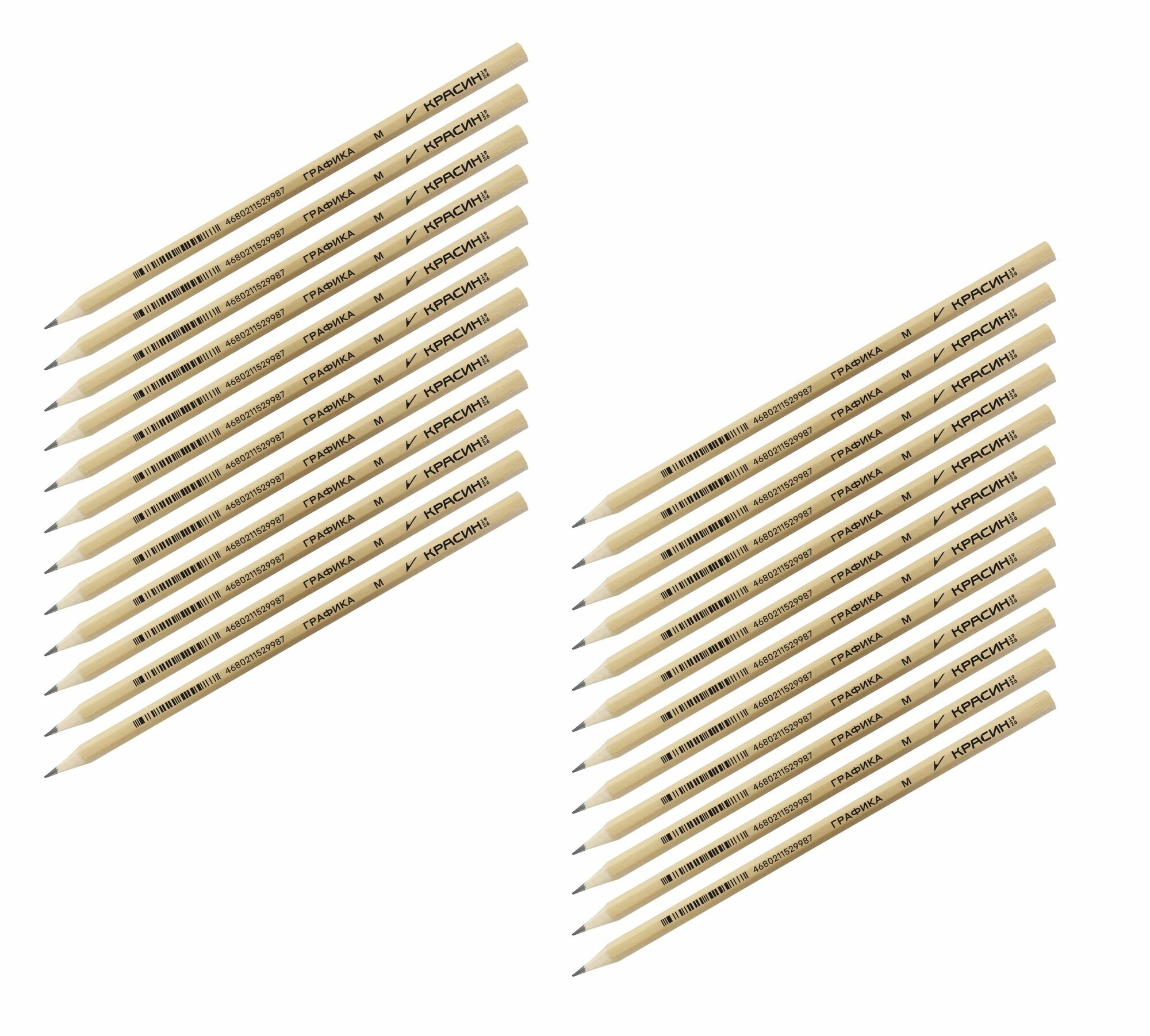 Набор 24 шт. - Карандаш ч/г Красин "Графика" М (В), заточен.
