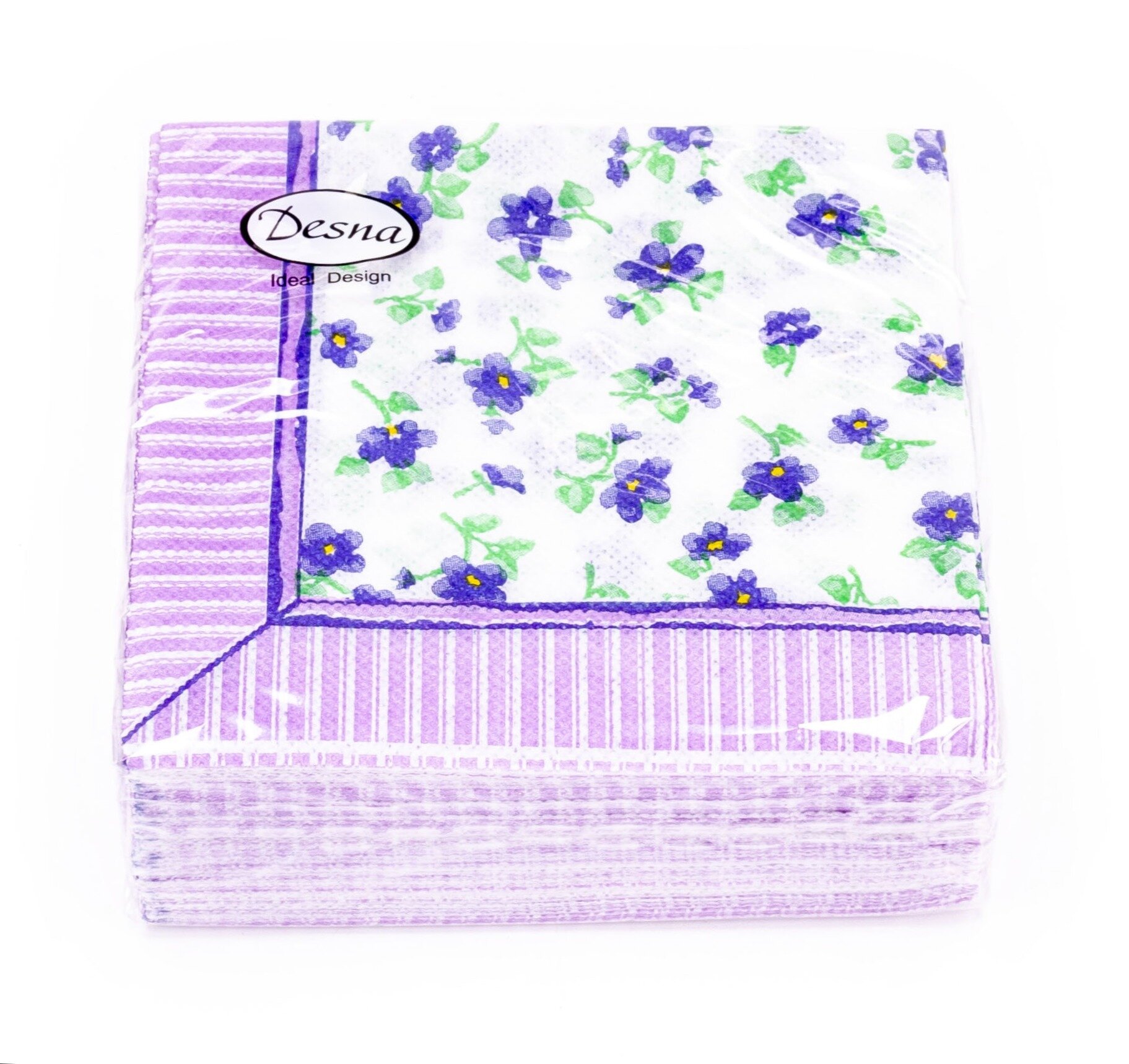 Салфетки бумажные DESNA Design Фиалки 1 слой 25х25см 40шт.