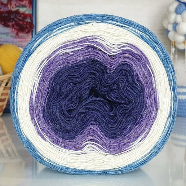 Пряжа Рассказовская ангорка колор 41-1 син/бел/чернил (2 мотка)