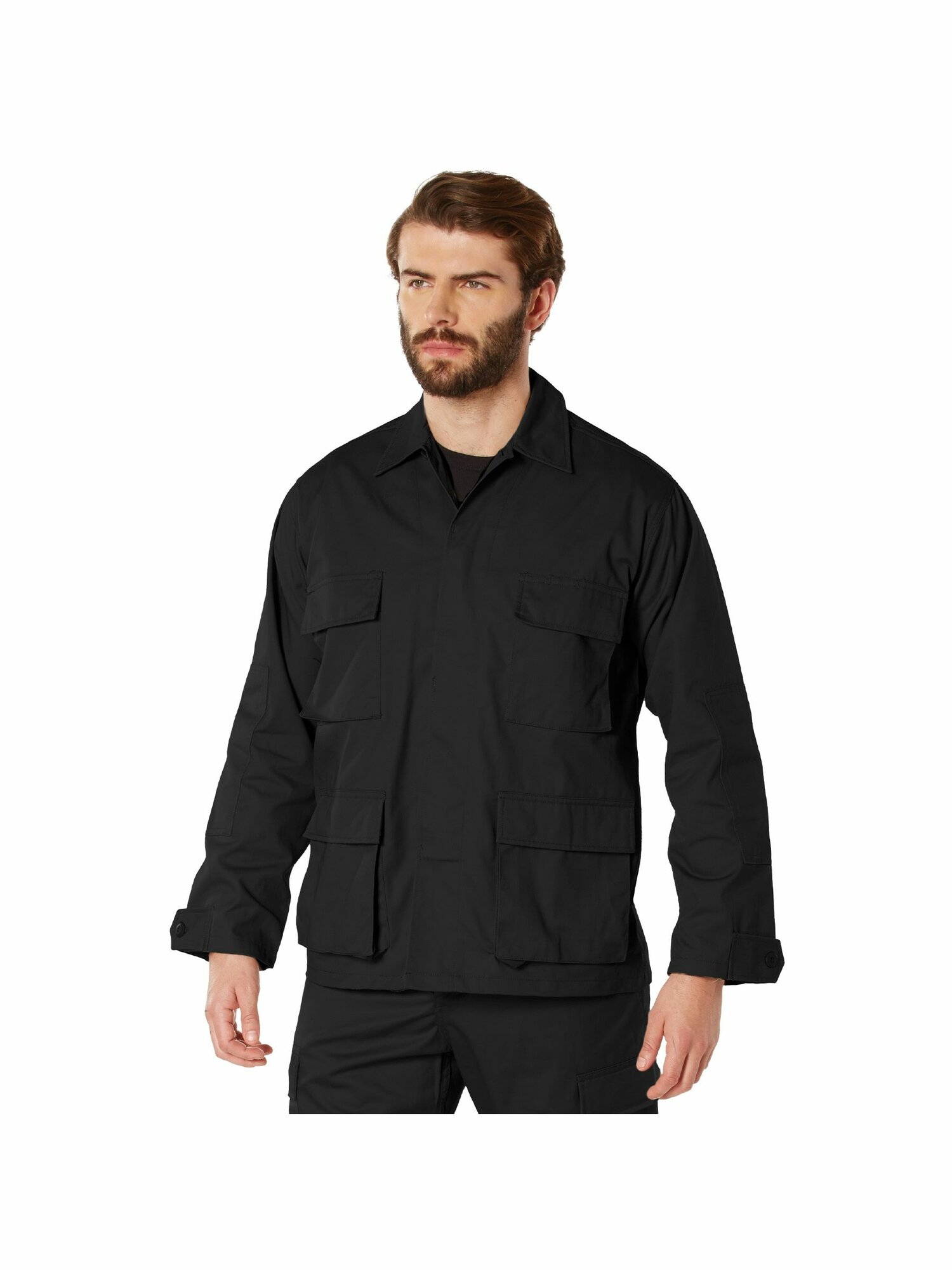 Военная рубашка Rothco B.D.U. Shirt, хлопок полиэстер, цвет черный, размер 4XL.