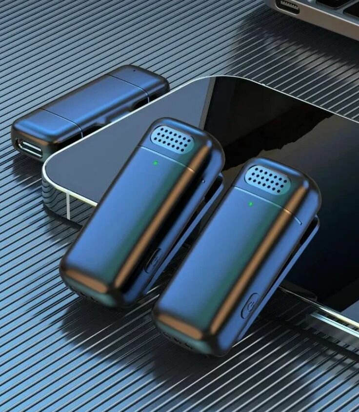 Микрофон петличный беспроводной USB Type-C, 2 шт с кейсом