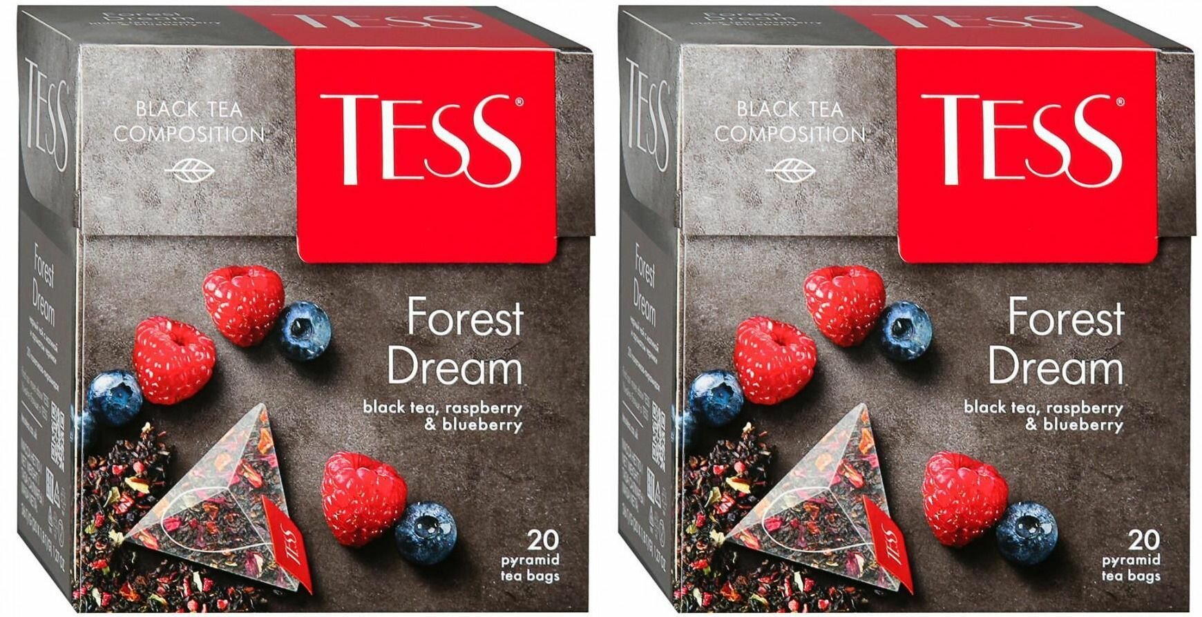 Tess Чай черный Forest Dream, 20 пирамидок по 1,8 г, 2 уп