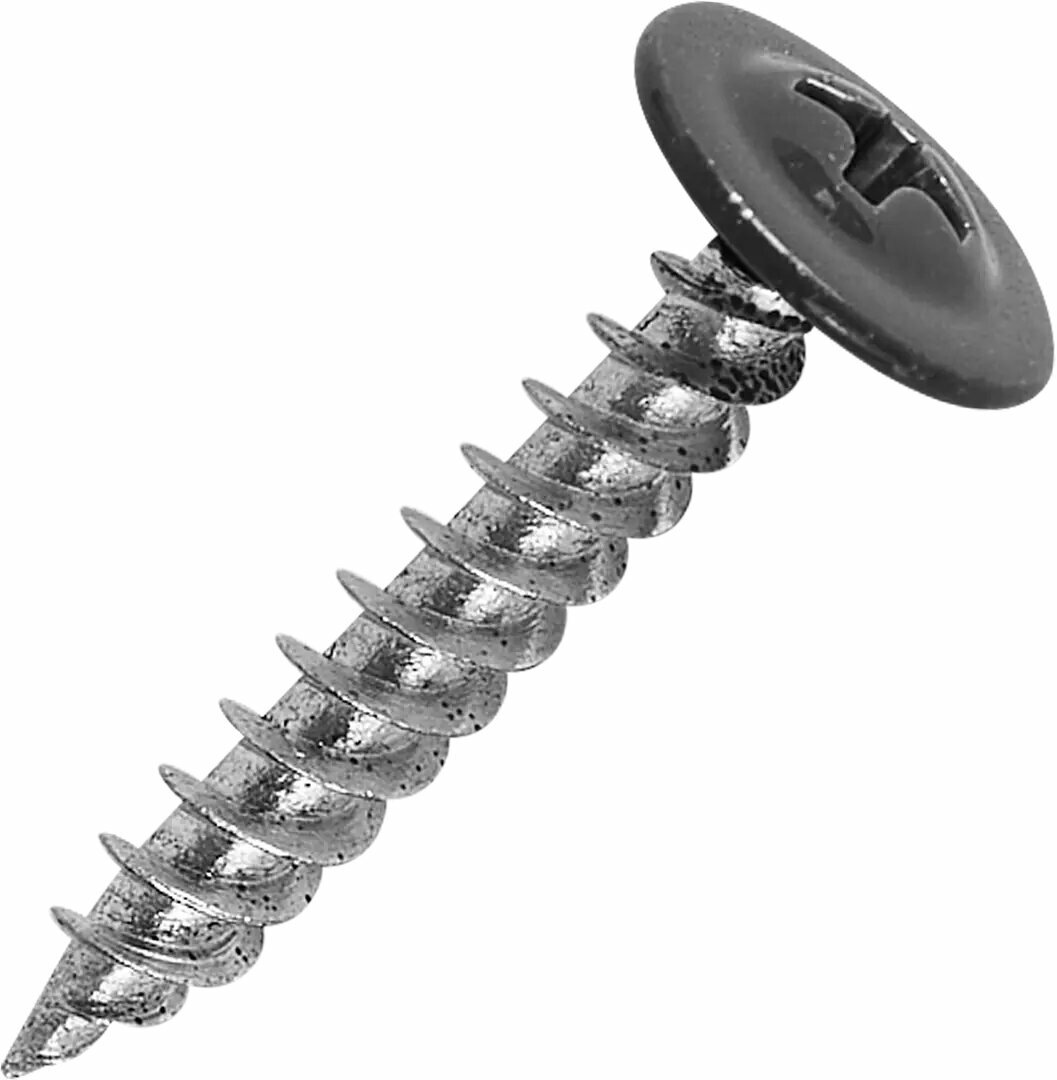 Саморезы по металлу с пресс-шайбой острые оцинкованные RAL 7024 4.2x25 20 шт.