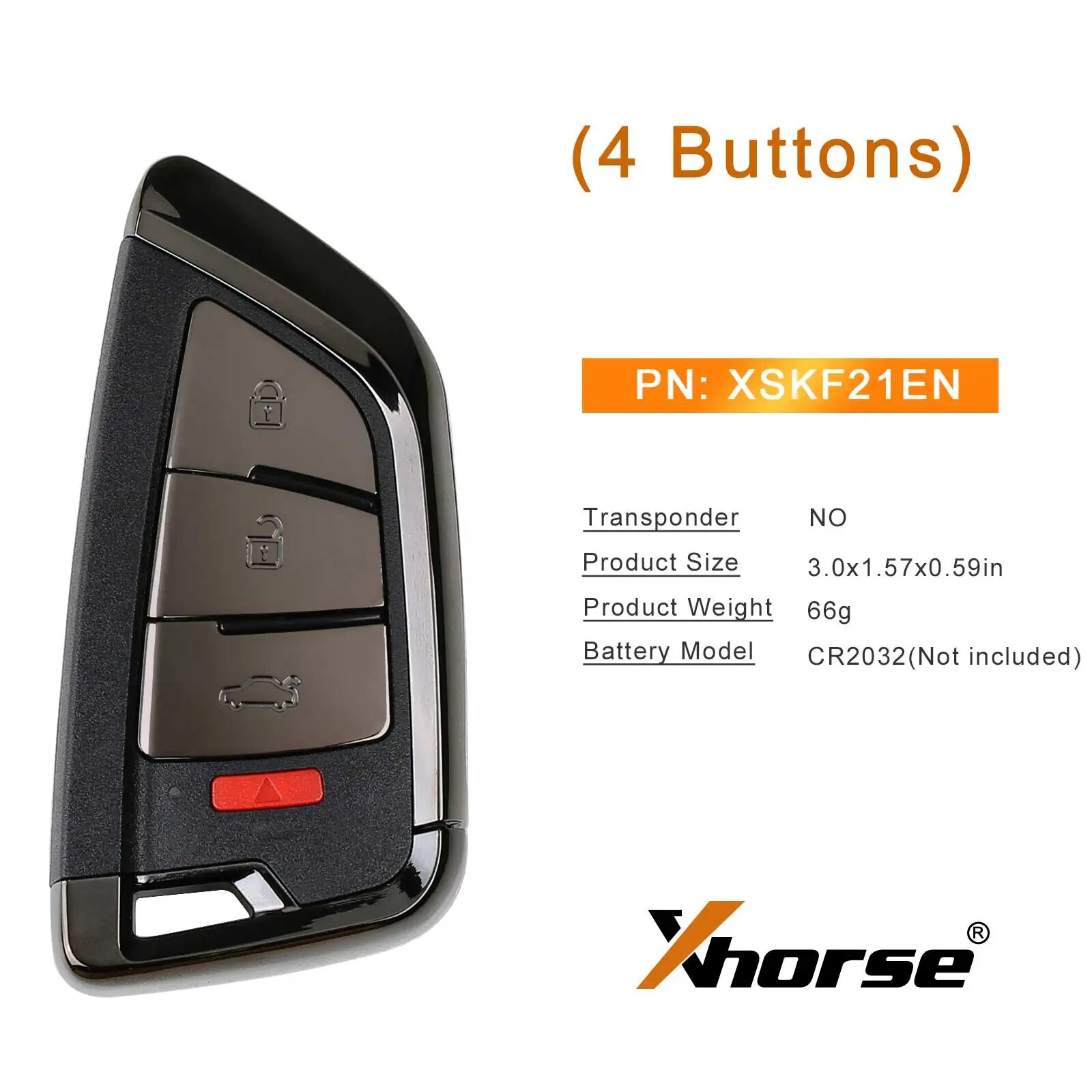 XHORSE XSKF21EN 4-кнопочный ключ для Chrysler/Land Rover