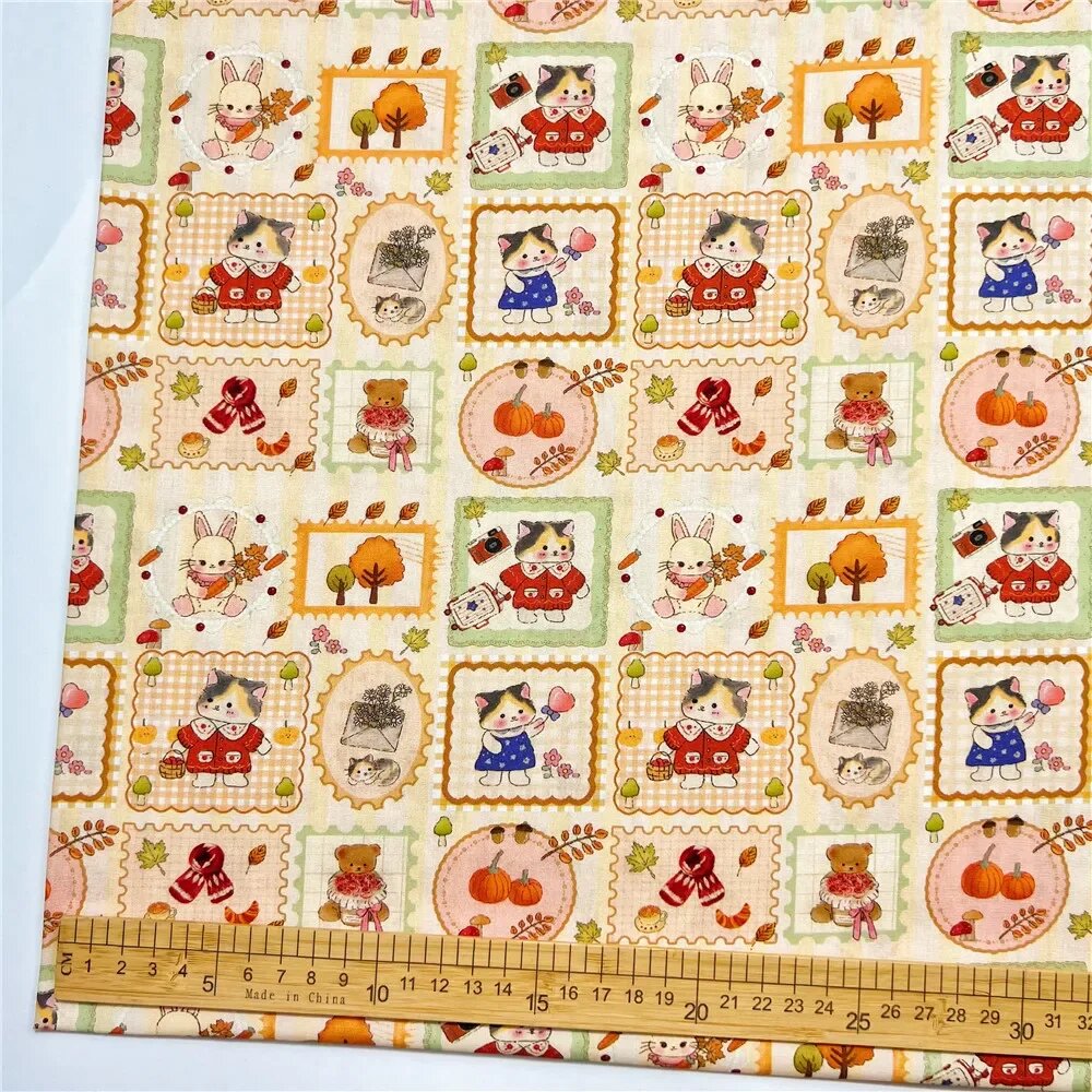 Хлопковая цветочная леопардовая ткань для пошива 0.5yard (45X145cm), WG064