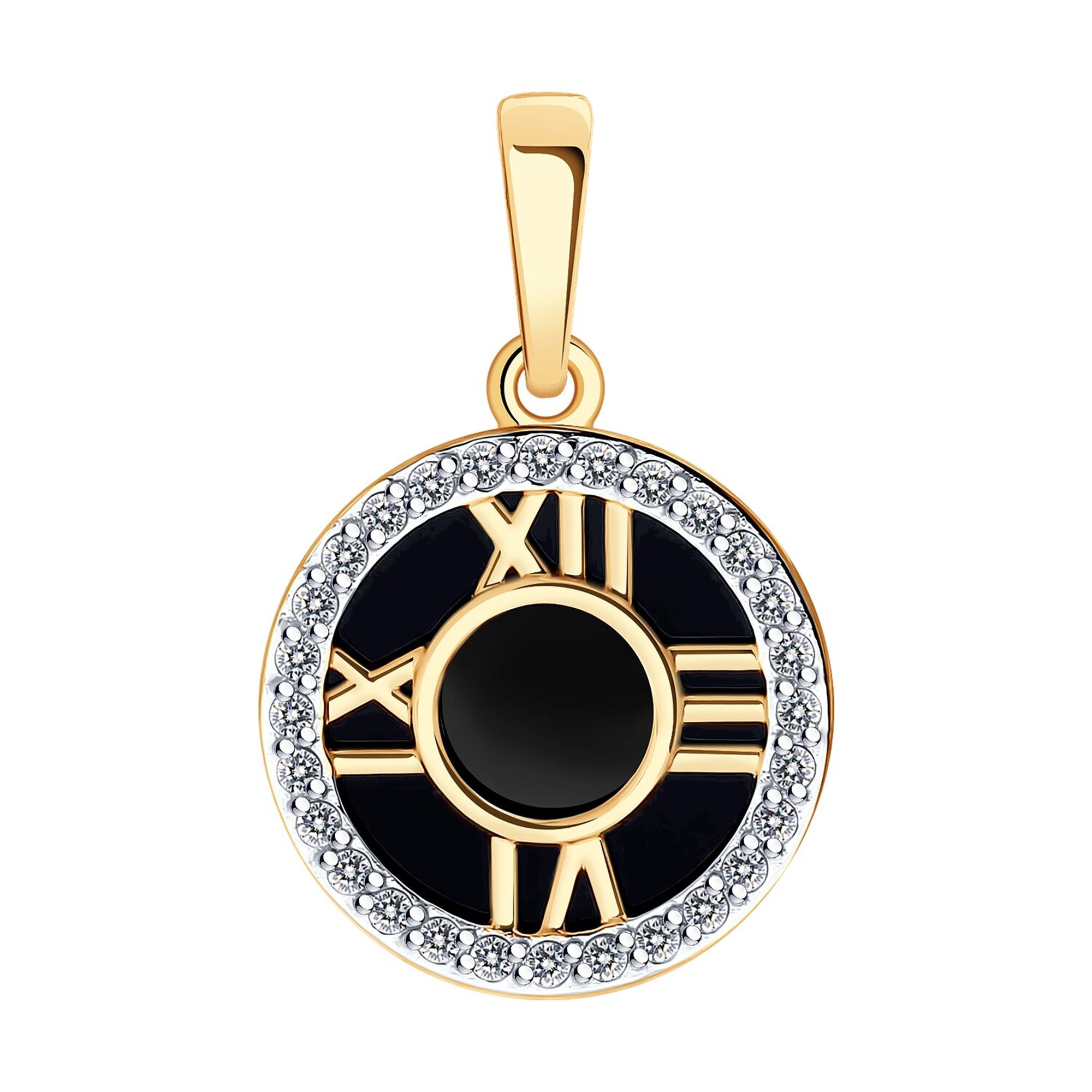 Подвеска, красное золото, 585 проба, фианит, агат