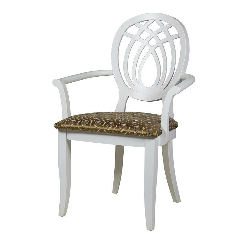 Стул-кресло деревянный Джиотто массив бука, эмаль белая, ALP00015365