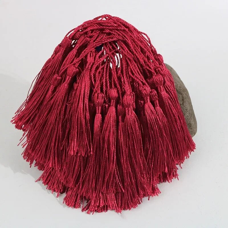 Полиэстер шелковая бахрома с кисточками 50 шт Бордовый, 2A wine red