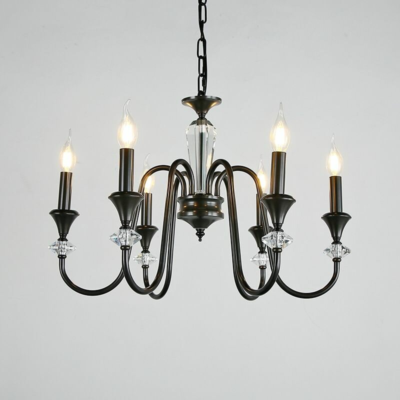 Люстра подвесная Французская кантри-люстра, Винтажная канделябровая люстра, Подвесной светильник фермерского дома с лампами для кухонного острова, столовой, гостиной, E14