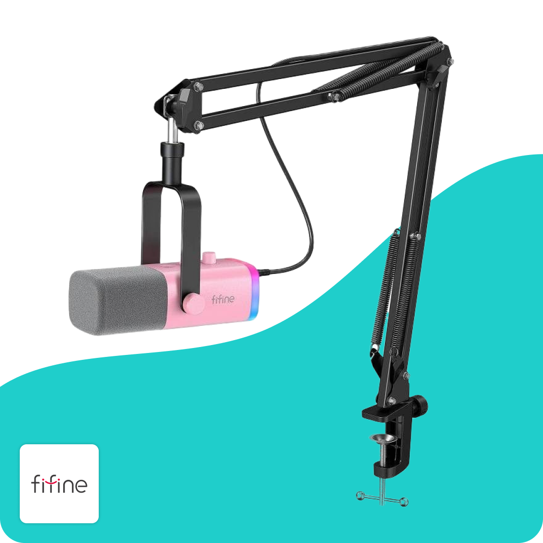 Микрофон Динамический USB/XLR микрофон Fifine AM8T Pink