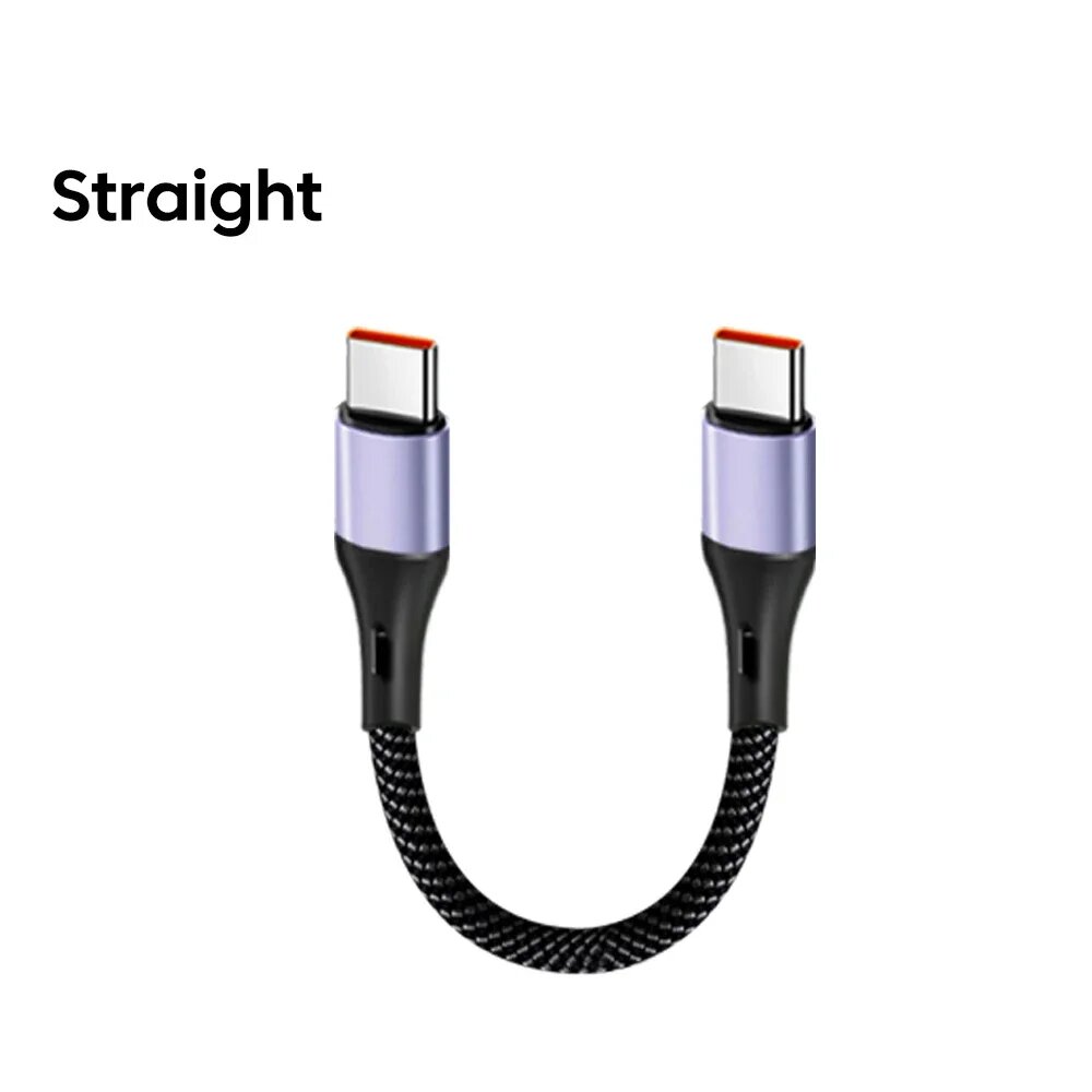 Короткий локоть USB C-кабель 15 см, 30 см, 66 Вт, USB-кабель для быстрой зарядки типа C для iphone 15 16 Huawei Samsung Xiaomi Power Bank Шнур 0.15m, Straight Dual TYPE-C