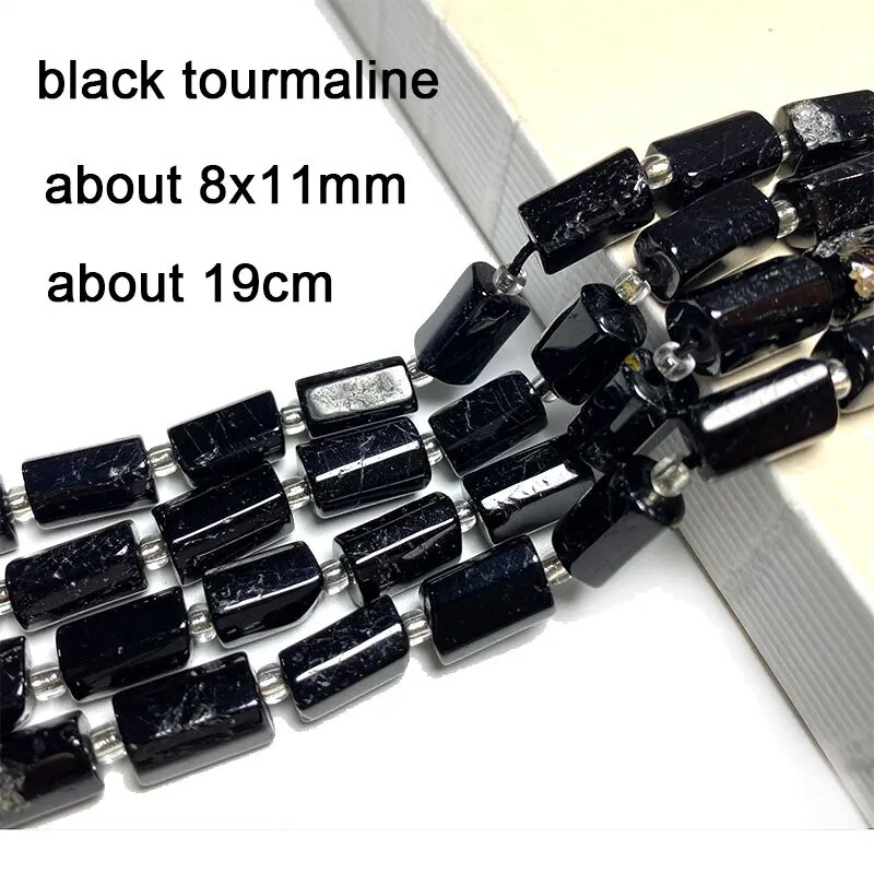 Натуральные бусины LUOMAN XIARI: черный камень, агат, оникс, турмалин, разные 8x11mm tourmaline
