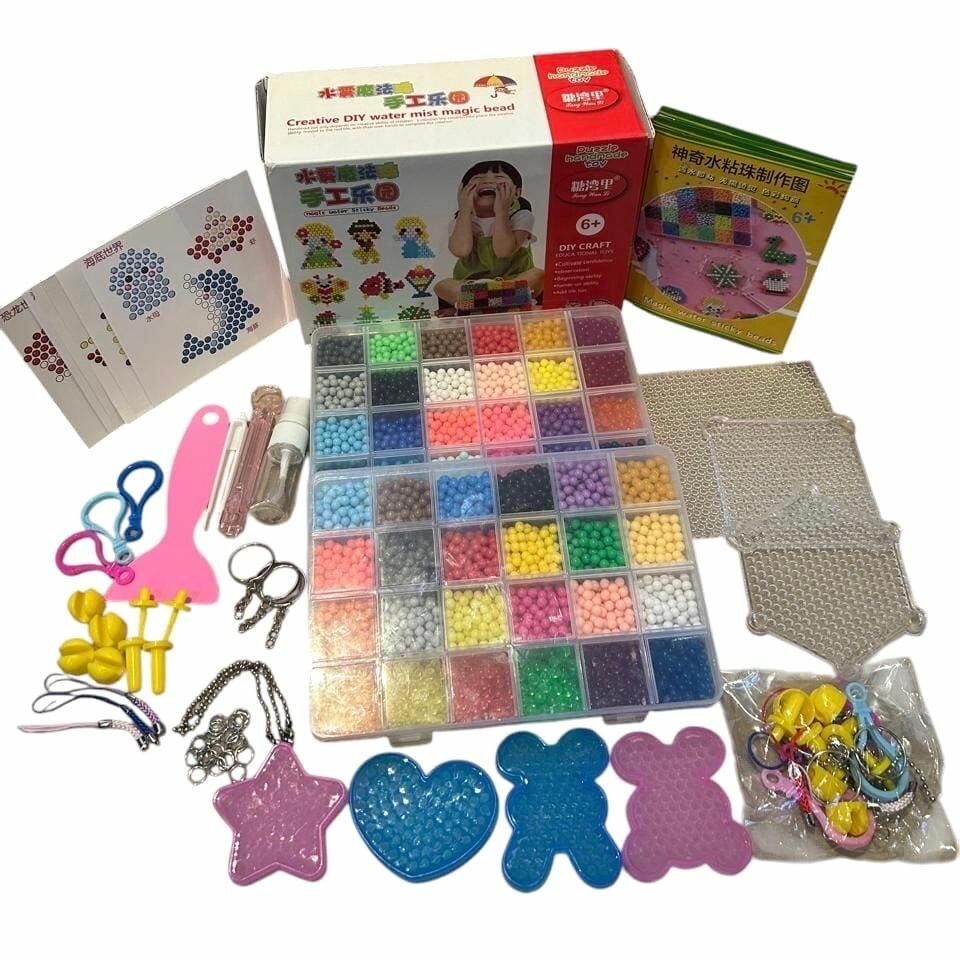 Аквамозаика , большой набор для девочек и мальчиков ,6000 бусин ,36 цветов.