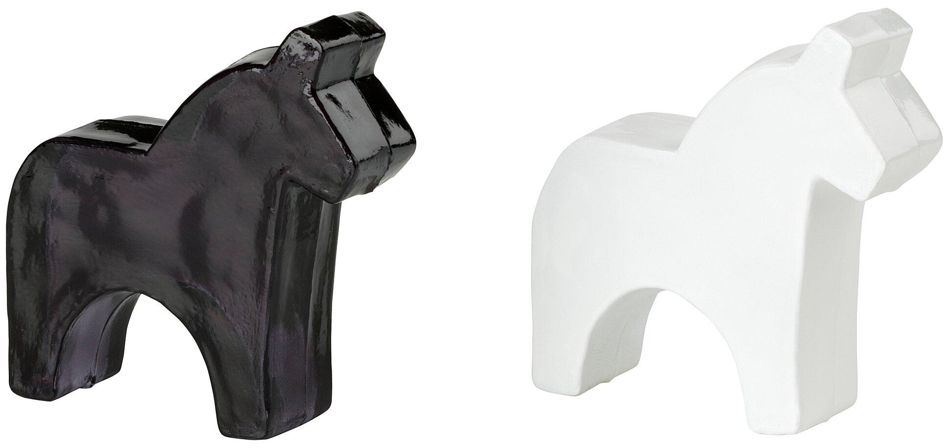 Набор статуэток икеа Лошадь эрфордра, 2 шт, белый/черный