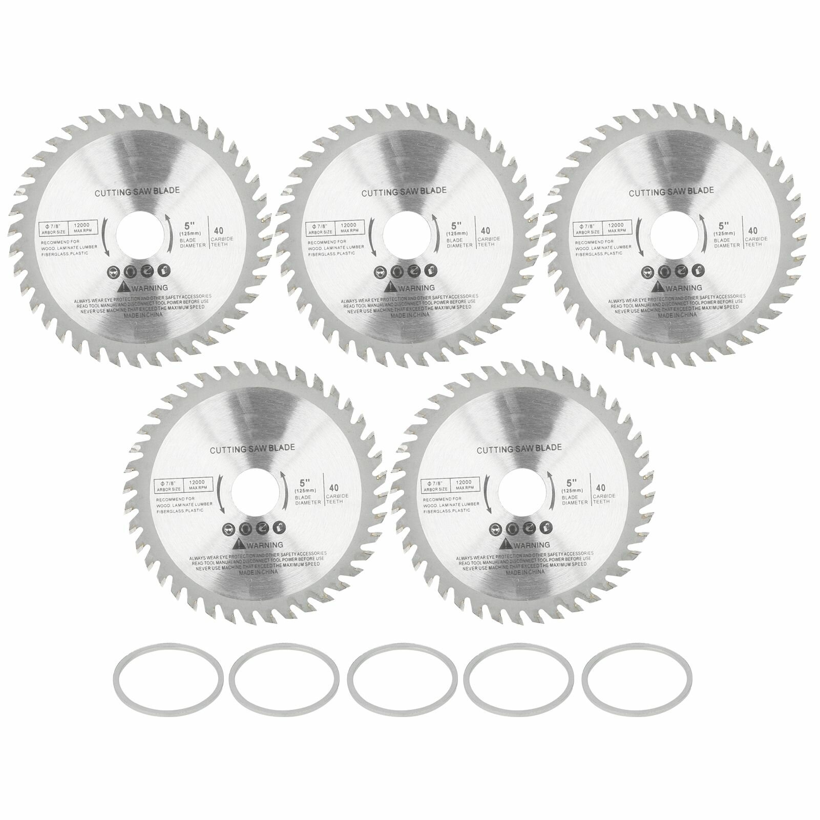5шт 4.9" дисков с 40 зубьями и твердосплавными наконечниками